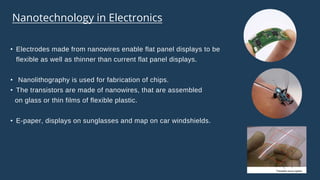 Evolution of nanotechnology in electronics (seminar report ...
