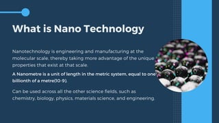 Evolution of nanotechnology in electronics (seminar report ...