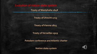 Evolution of nation sate system in iterantional raltions | PPT