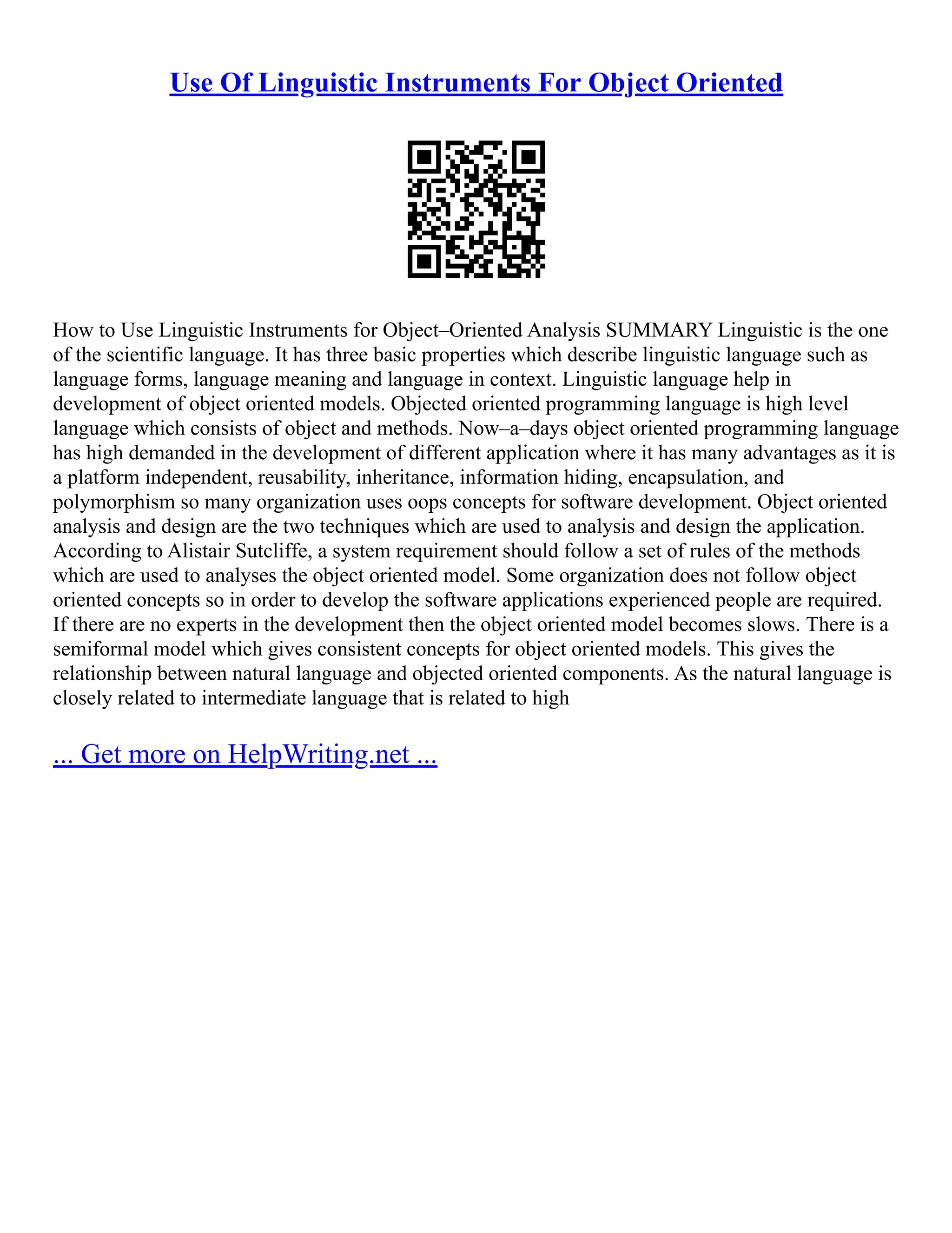 Evolution Of Object Oriented Technology Pdf