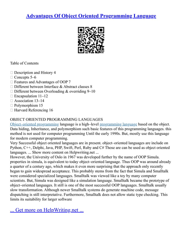 Evolution Of Object Oriented Technology Pdf