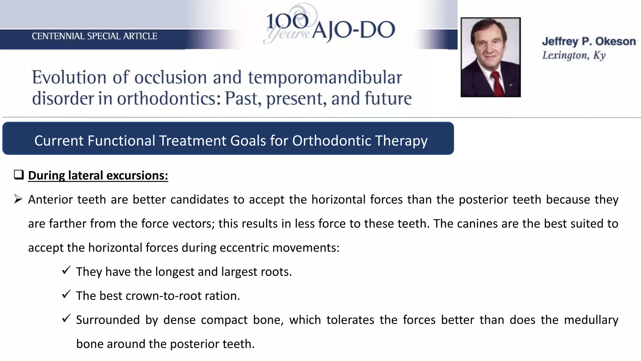 Evolution of occlusion and temporomandibular disorder in orthodontics ...