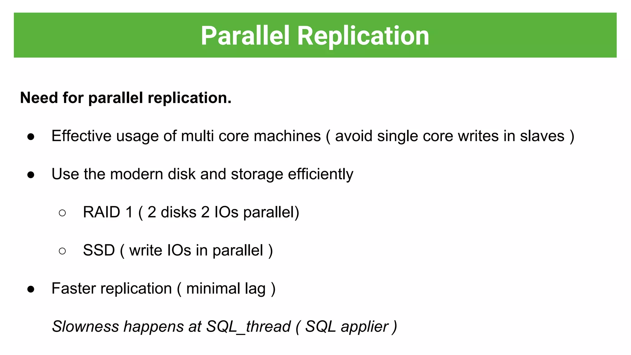 Evolution of MySQL Parallel Replication | PPT