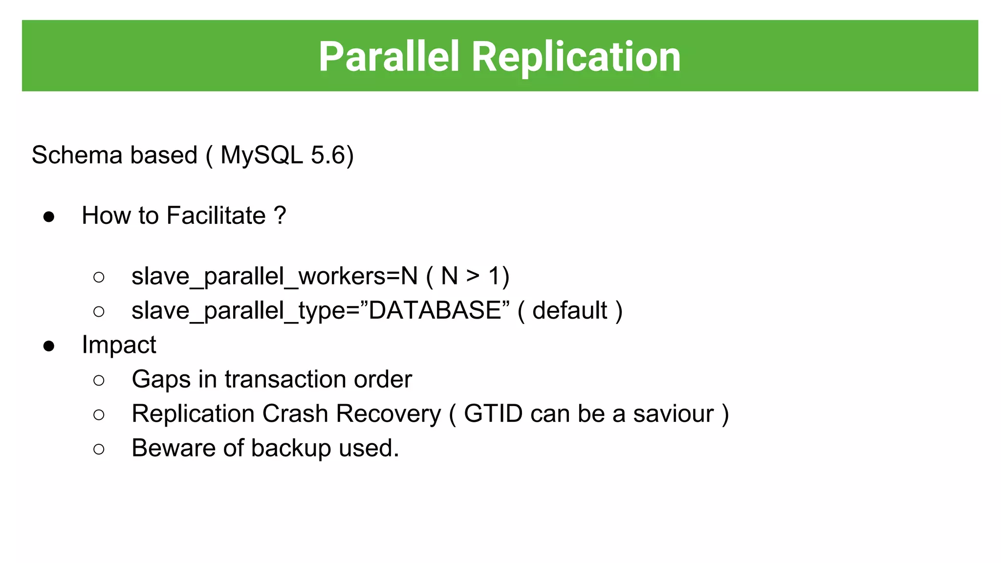Evolution of MySQL Parallel Replication | PPT