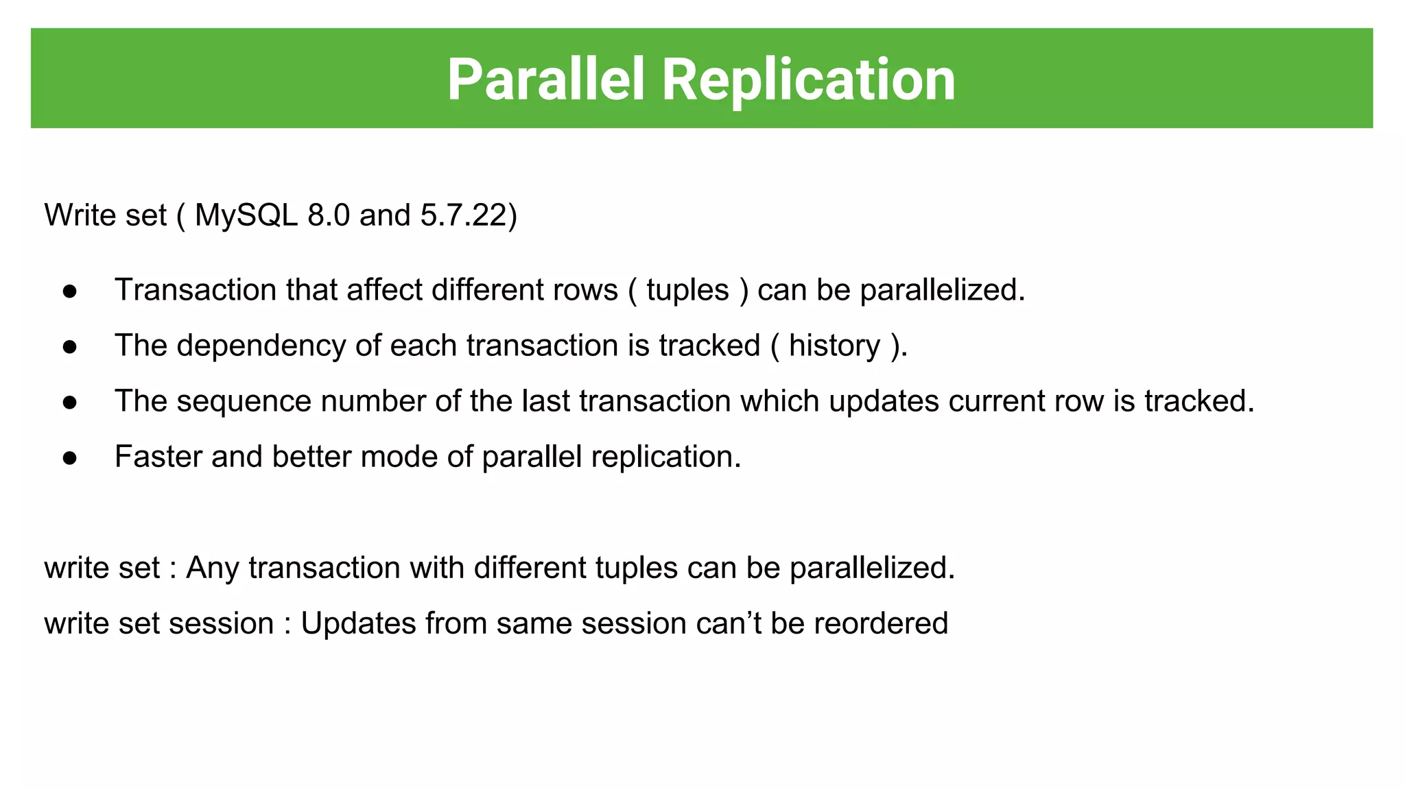 Evolution of MySQL Parallel Replication | PPT