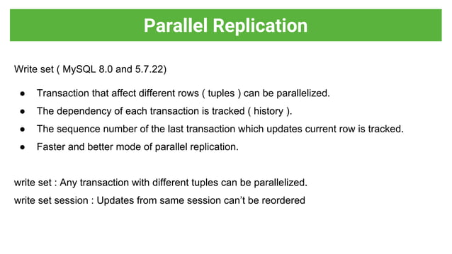 Evolution of MySQL Parallel Replication | PPT
