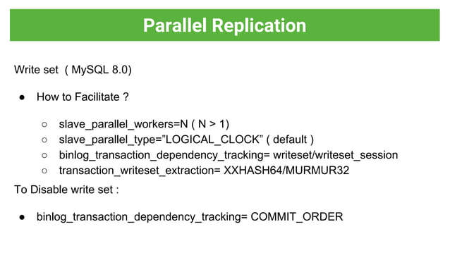 Evolution of MySQL Parallel Replication | PPT