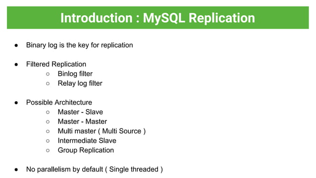 Evolution Of Mysql Parallel Replication Ppt Free Download 7452
