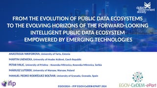 From the evolution of public data ecosystems to the evolving horizons ...