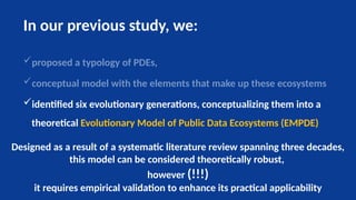 From the evolution of public data ecosystems to the evolving horizons ...