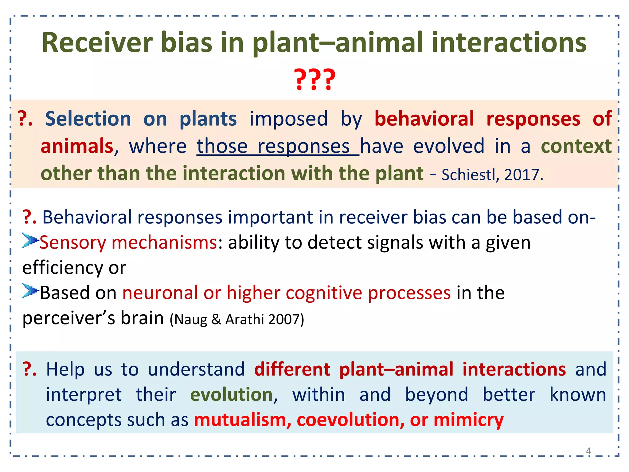 Evolution of plant animal interaction via receiver bias | PPT
