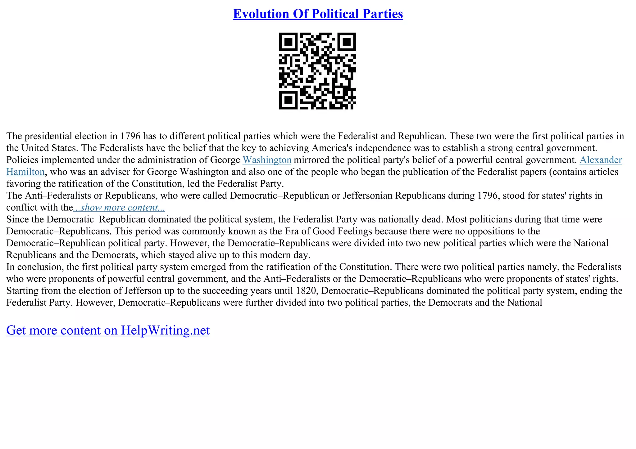 Evolution Of Political Parties | PPT
