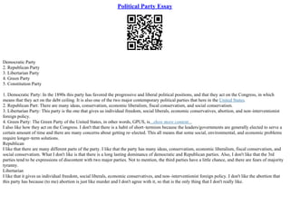 Evolution Of Political Parties | PDF