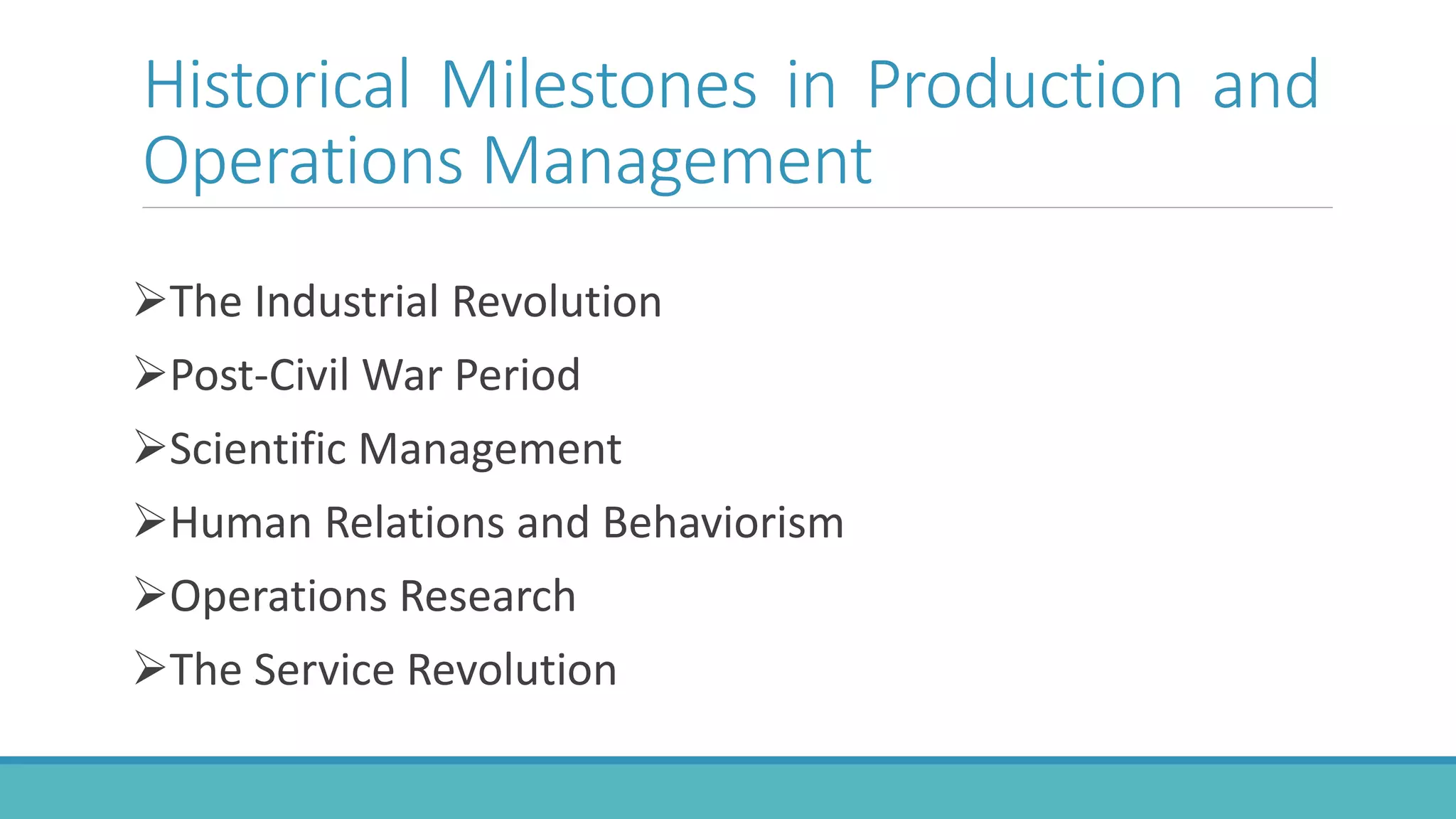 Evolution of production and operations management | PPTX