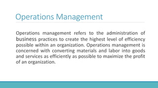 Evolution of production and operations management | PPT