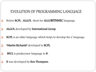 Evolution of programming language | PPTX