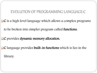 Evolution of programming language | PPTX