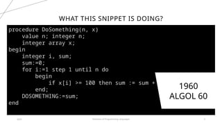 Discovering beautiful history of programming languages | PPTX