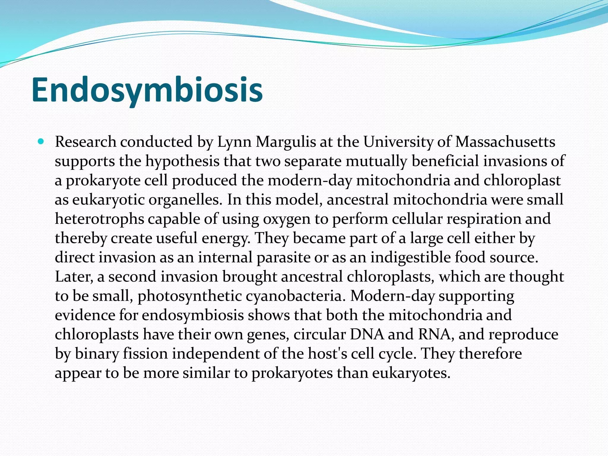 Evolution of prokaryotic and eukaryotic cells | PPTX