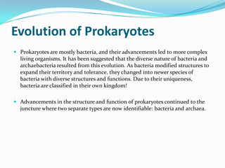 Evolution of prokaryotic and eukaryotic cells | PPTX
