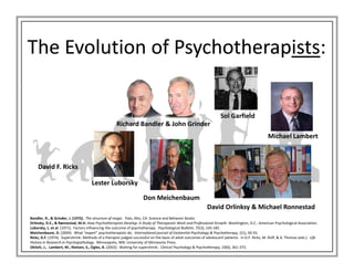 Evolution of Psychotherapy: An Oxymoron | PDF