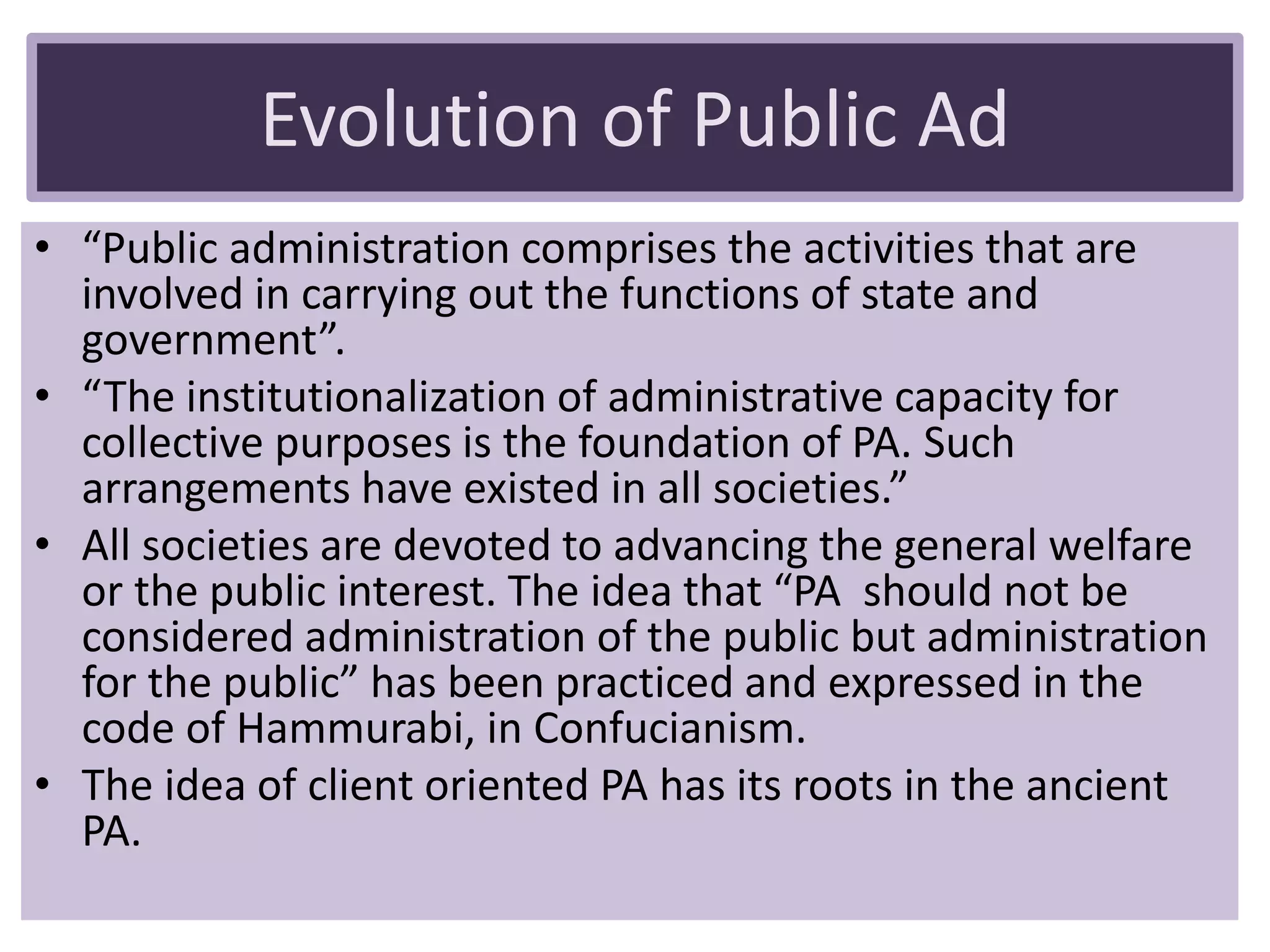 Evolution of Public Administration | PPTX