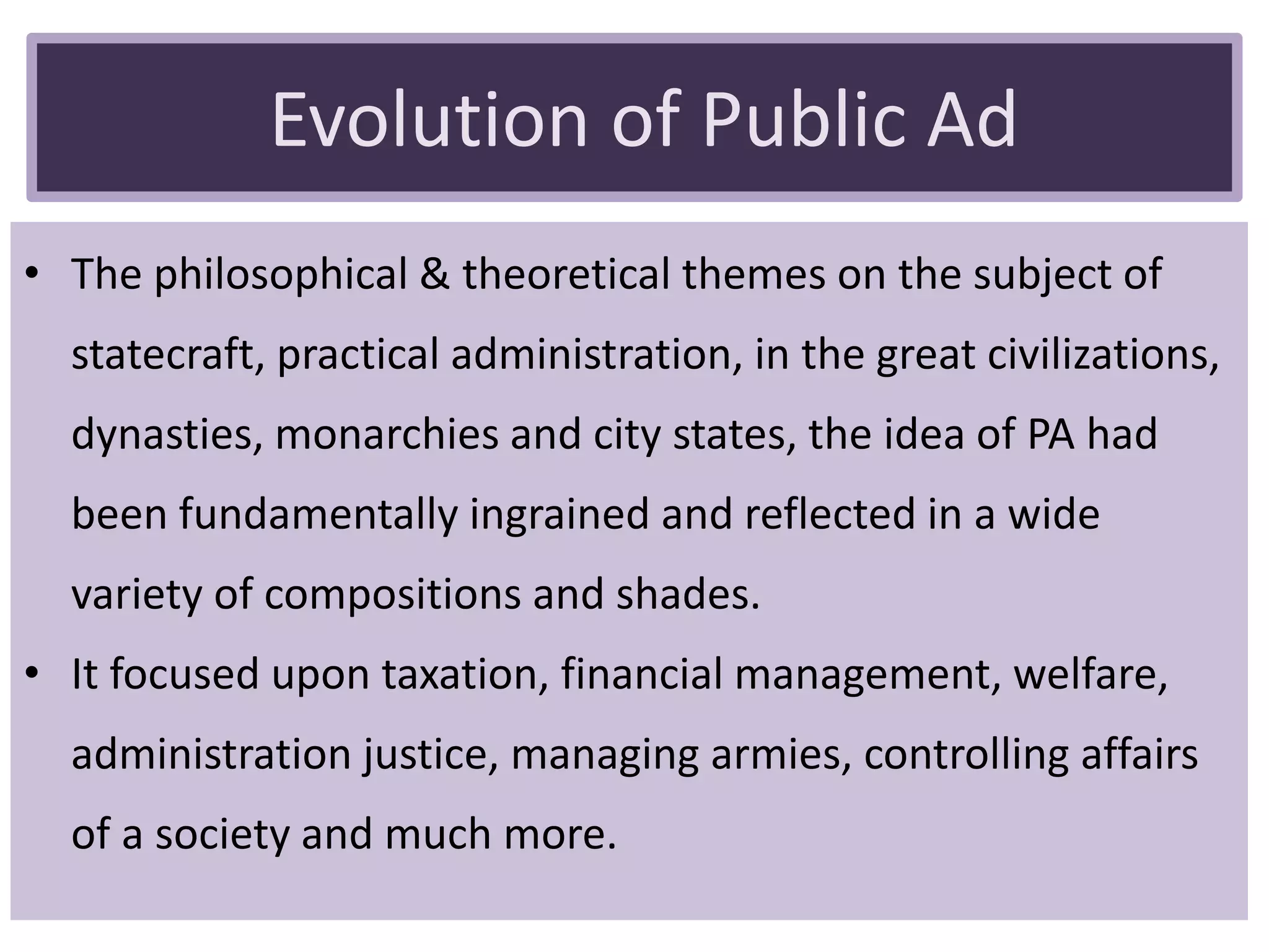 Evolution of Public Administration | PPTX