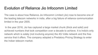Evolution of reliance Jio infocomm Ltd. | PPT