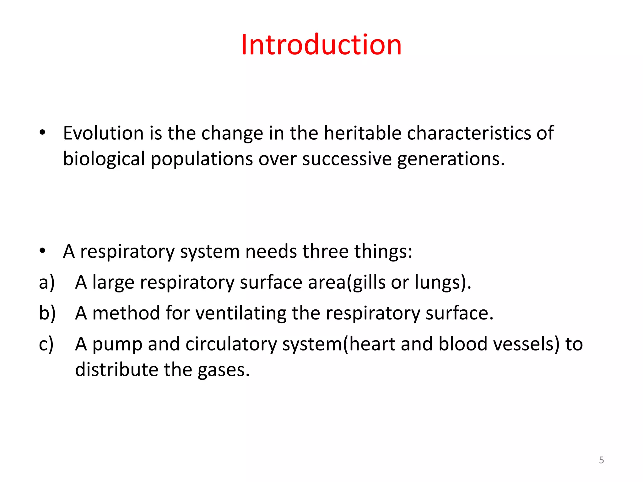 EVOLUTION OF RESPIRATORY SYSTEM | PPTX
