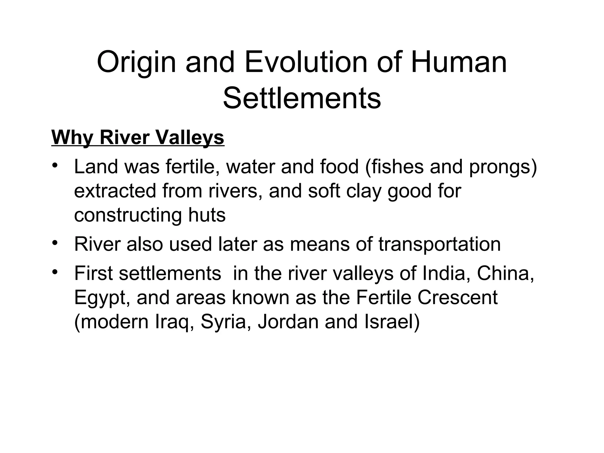 Evolution of settlements | PPT