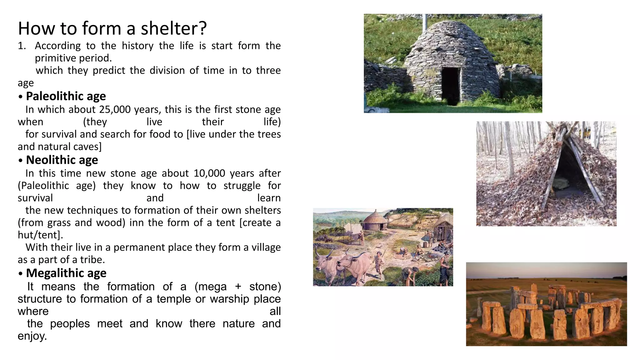 Evolution of shelters | PPTX | Geology | Science