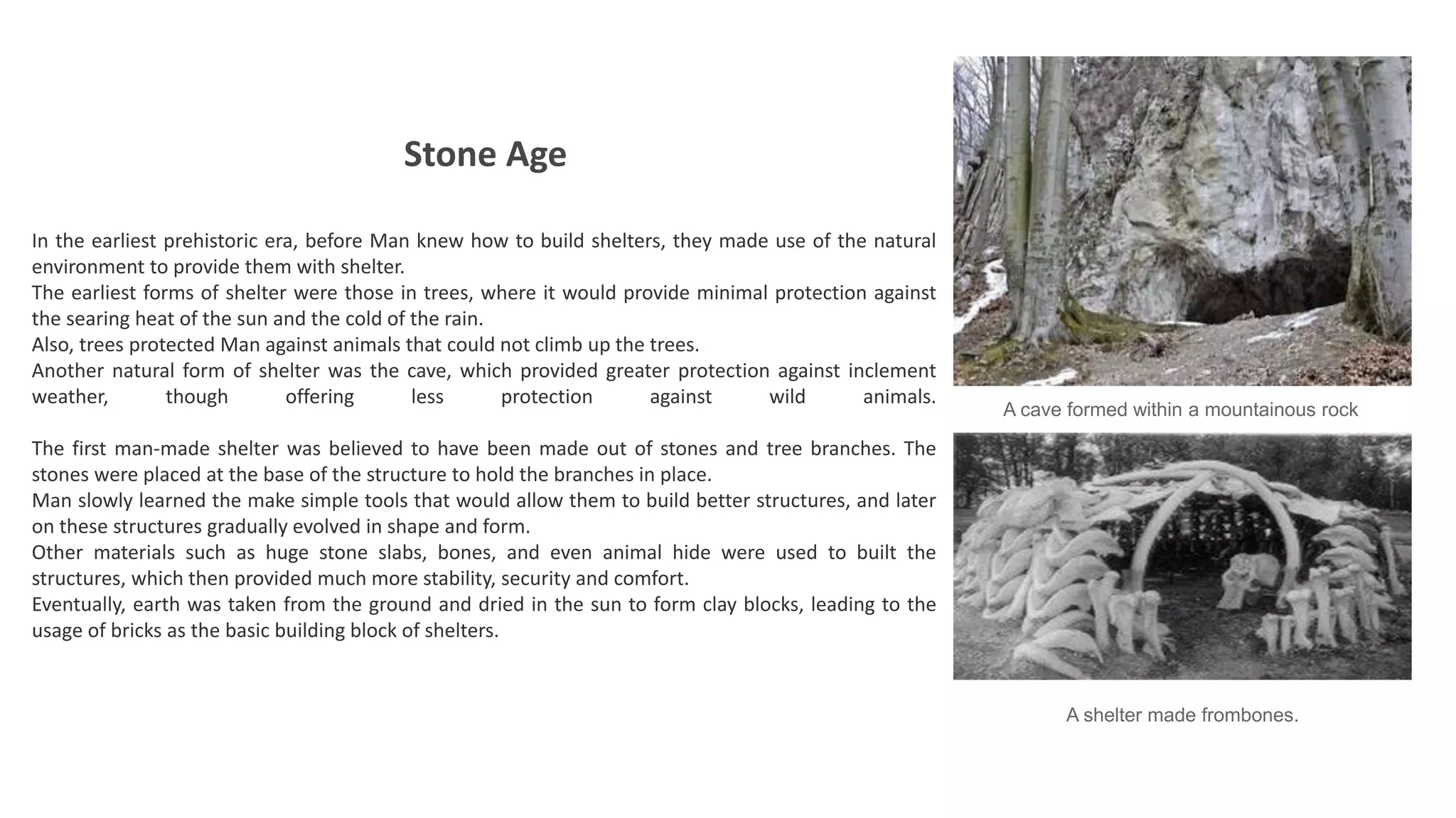 Evolution of shelters | PPTX