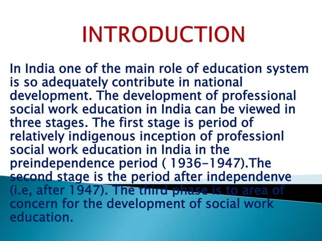 Evolution of social work education in india | PPTX