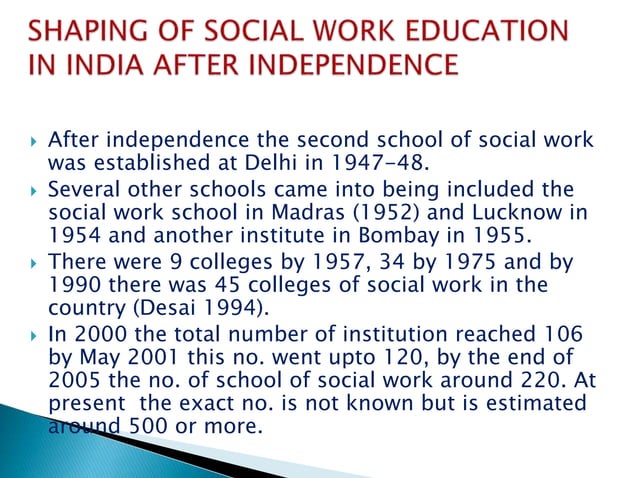 Evolution of social work education in india | PPTX