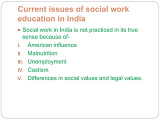 Evolution of social work education in india | PPTX