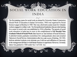 Evolution of social work education in india | PPT