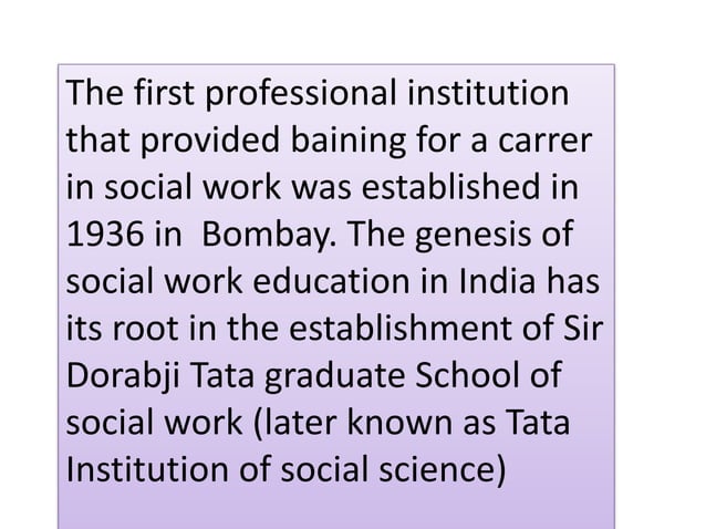 Evolution of social work education in india 2 | PPT