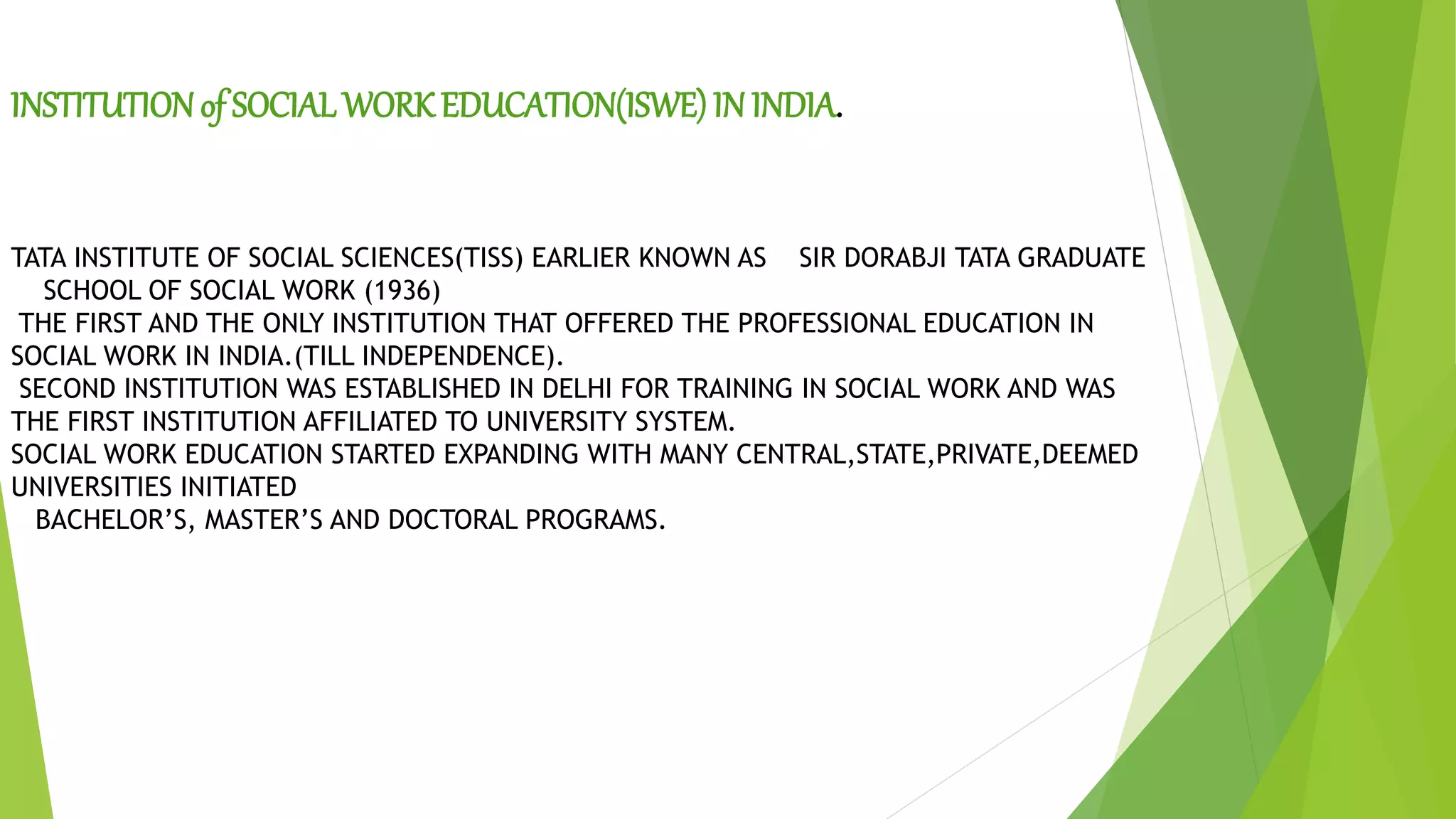 Evolution of social work education in india | PPTX