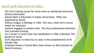 Evolution of social work education in india | PPTX