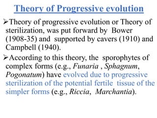 Evolution of sporophyte in bryotphytes | PPTX