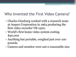 Evolution Of The Camcorder[1] | PPT