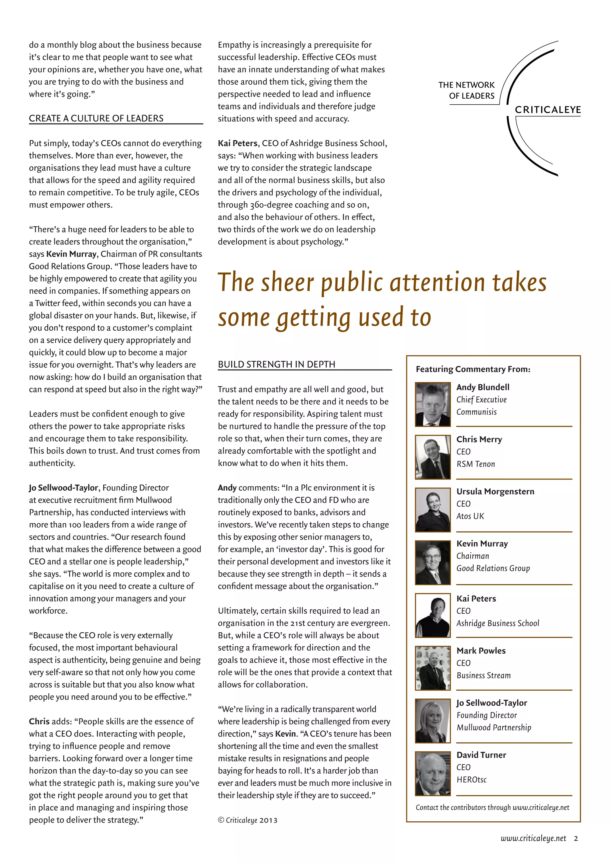 Evolution of the ceo | PDF