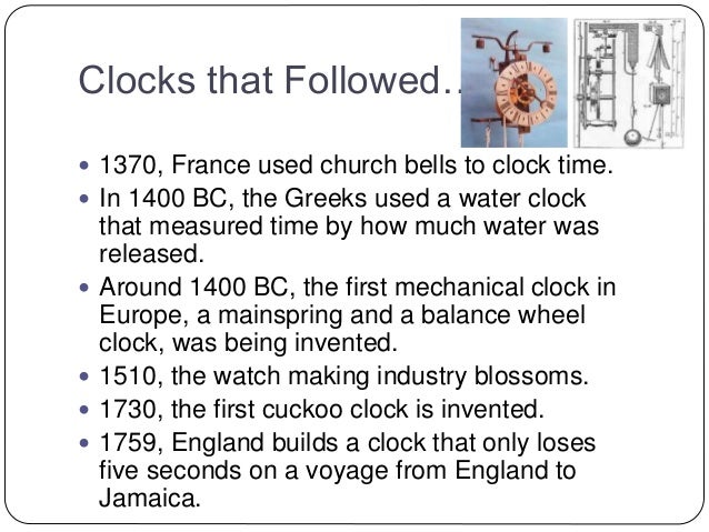 Evolution of the clock