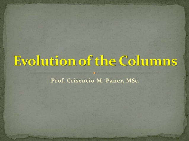 Evolution of the columns | PPT