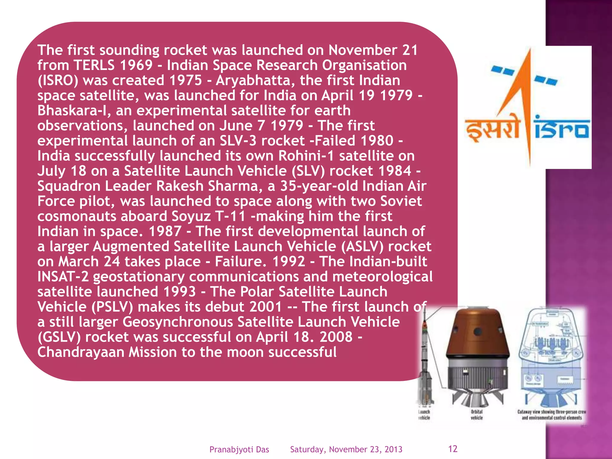 Evolution of the indian space age | PPTX