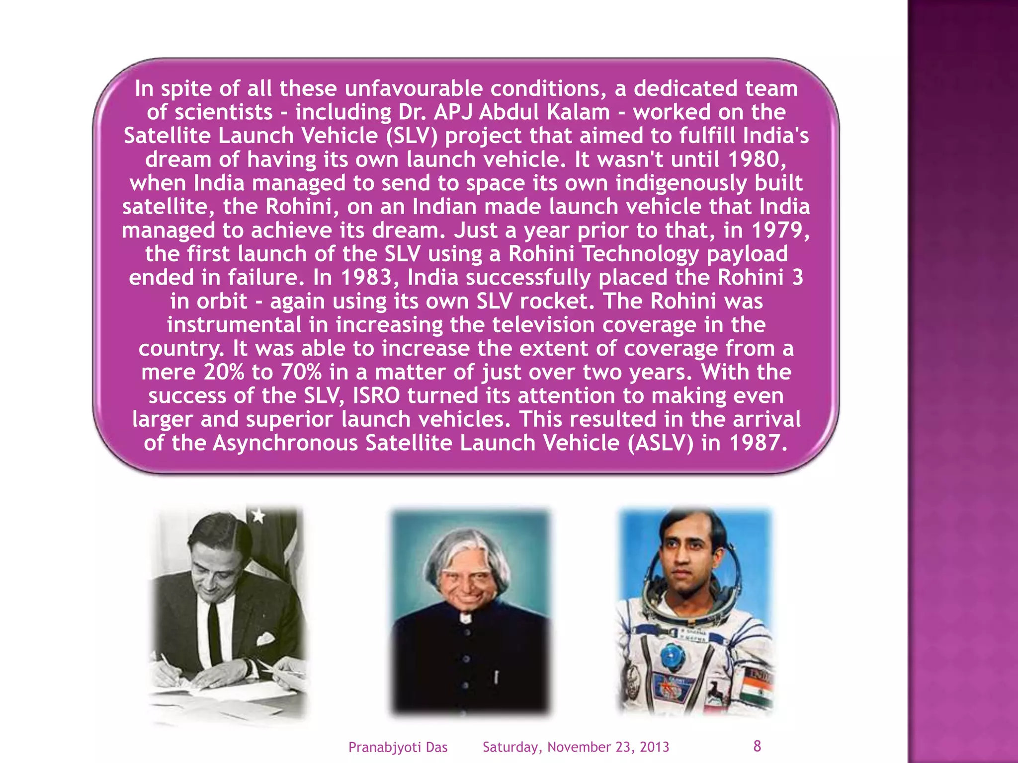 Evolution of the indian space age | PPTX