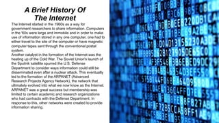 Evolution of the internet
