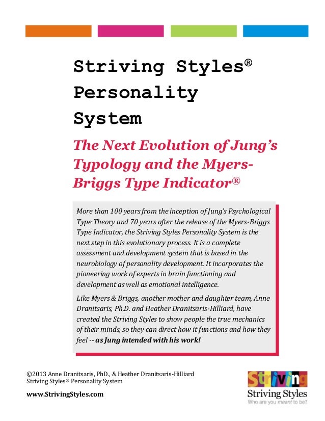 Evolution of the Jung's Typology and the Myers-Briggs Type Indicator