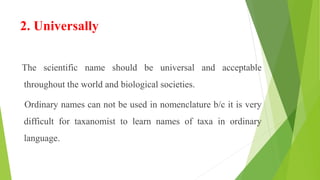 Evolution of theory of nomenclature | PPTX