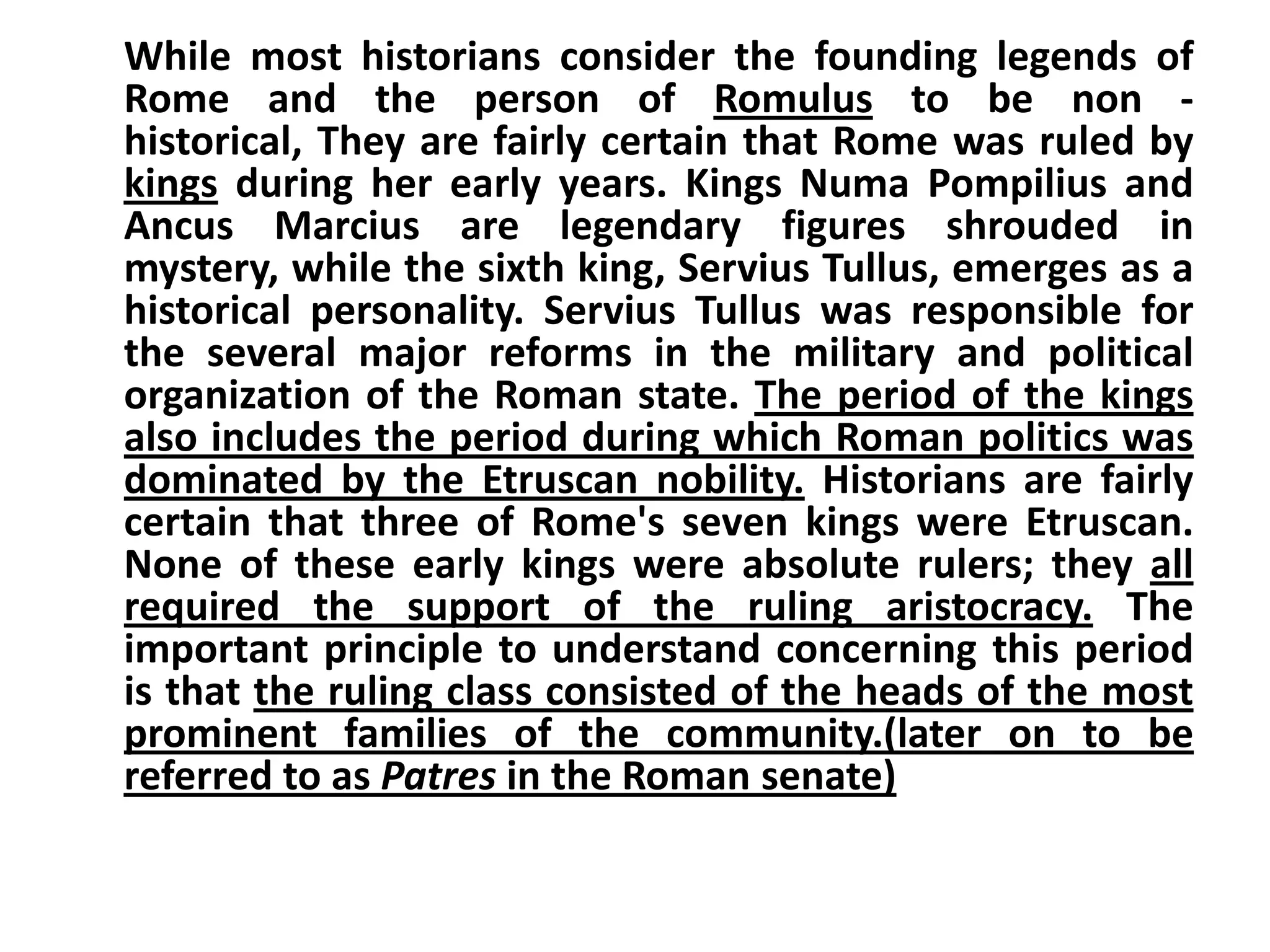 Evolution of the roman government during the early | PPTX